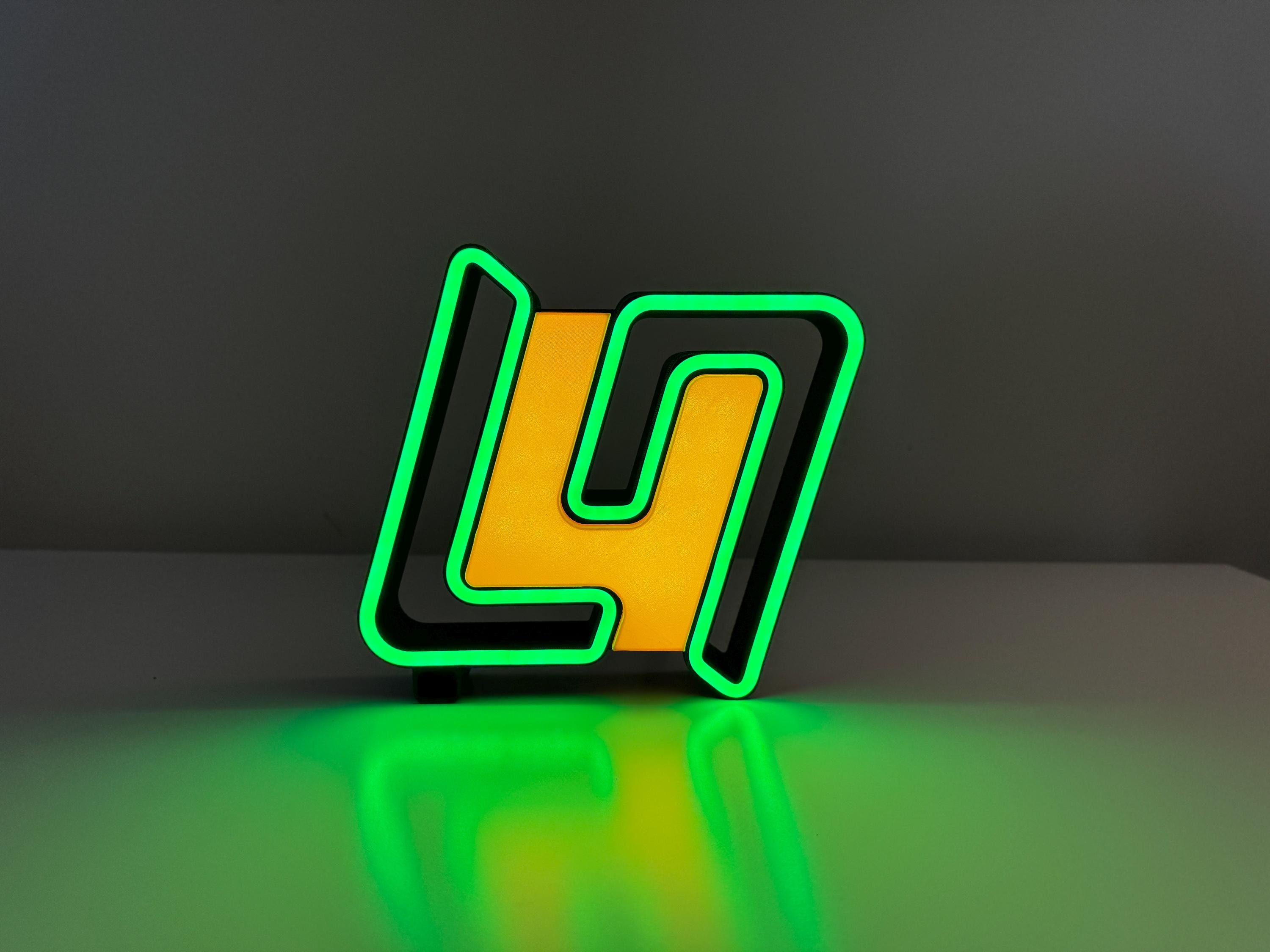 Lando Norris Logo Inspired F1 Neon LED Lightbox | 3D Printed Racing ...