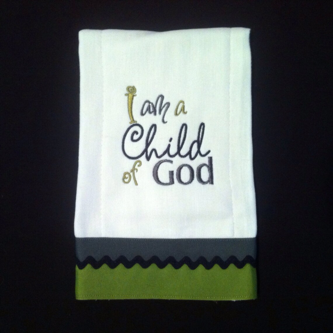Sweet Little "i Am A Child of God" Burp Cloth, Bib and Onesie Set. - Etsy