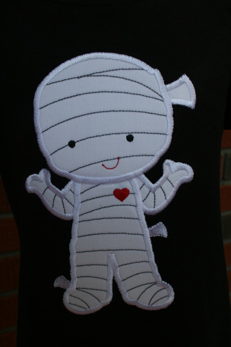 Halloween Shirt With A Cute Mummy Applique Design. Size 4/5 - Etsy