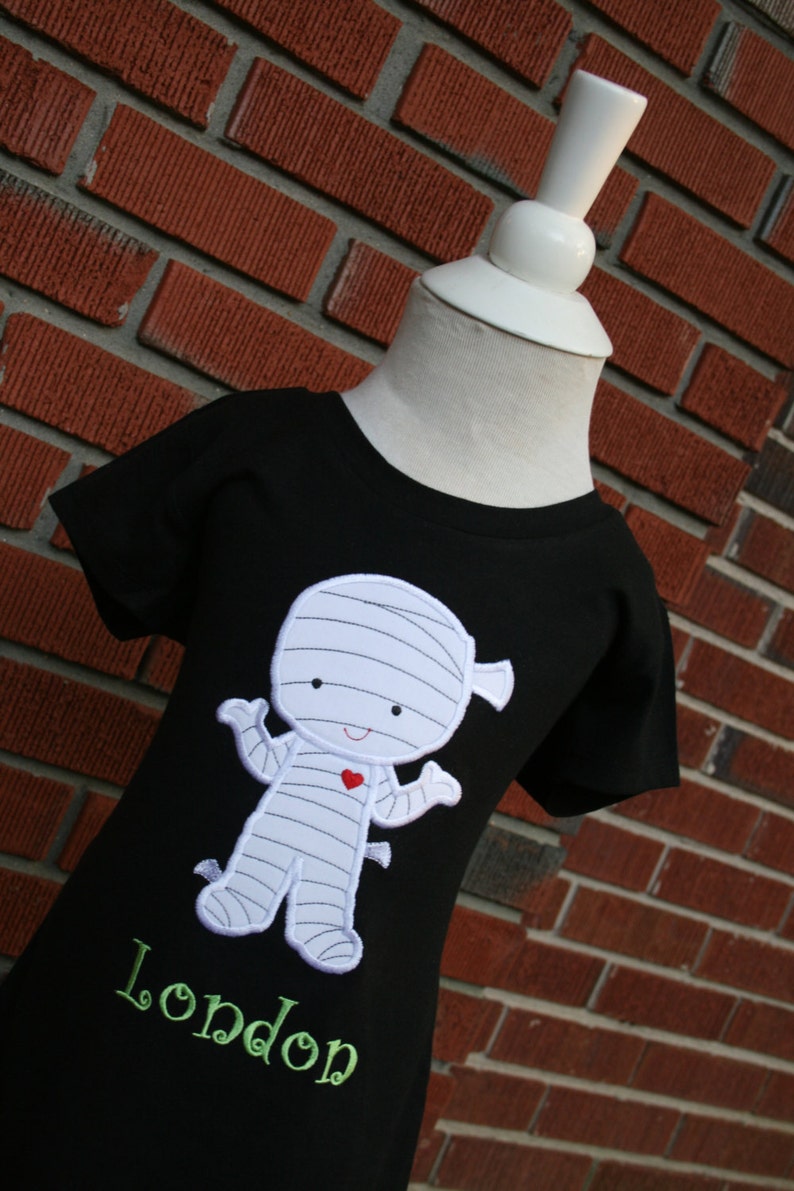 Halloween Shirt With A Cute Mummy Applique Design. Size 4/5 - Etsy