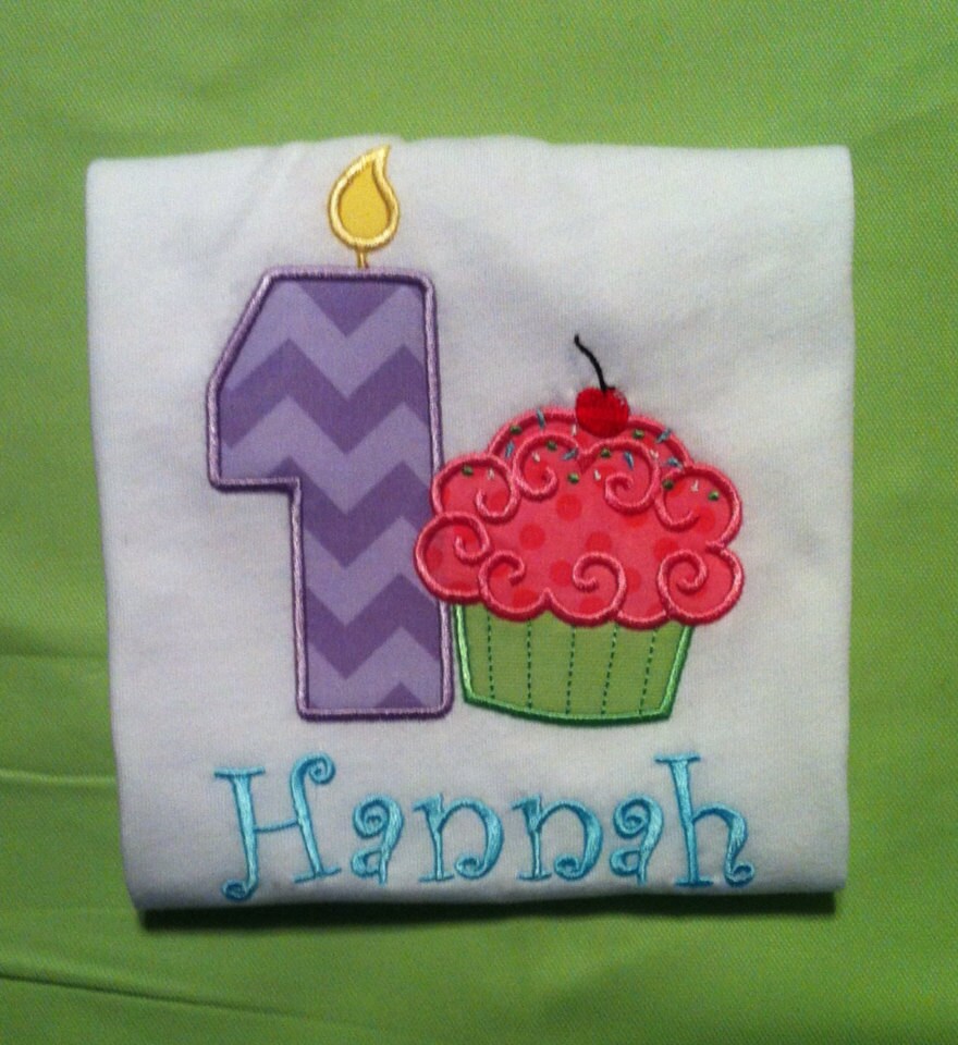 Cute Little Girls Number and Cupcake Birthday Shirt. Size 24months - Etsy