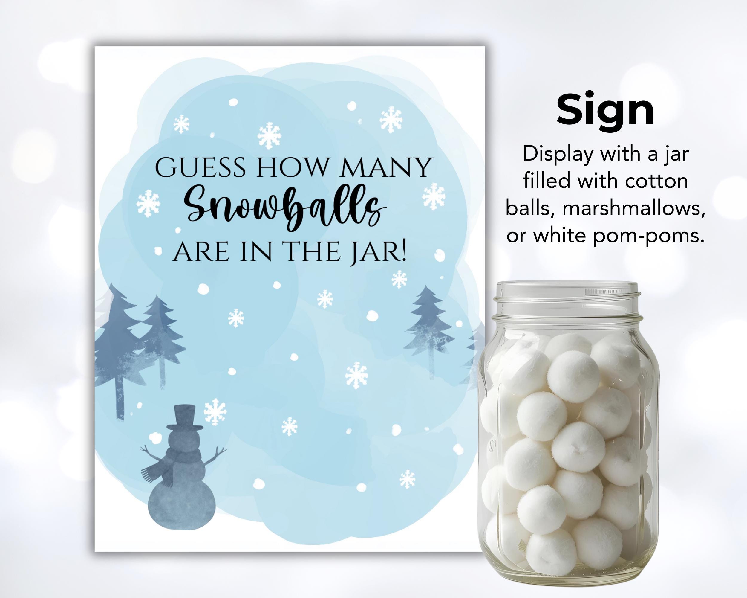 Printable Guessing Game, Guess How Many Snowballs in the Jar, Winter ...