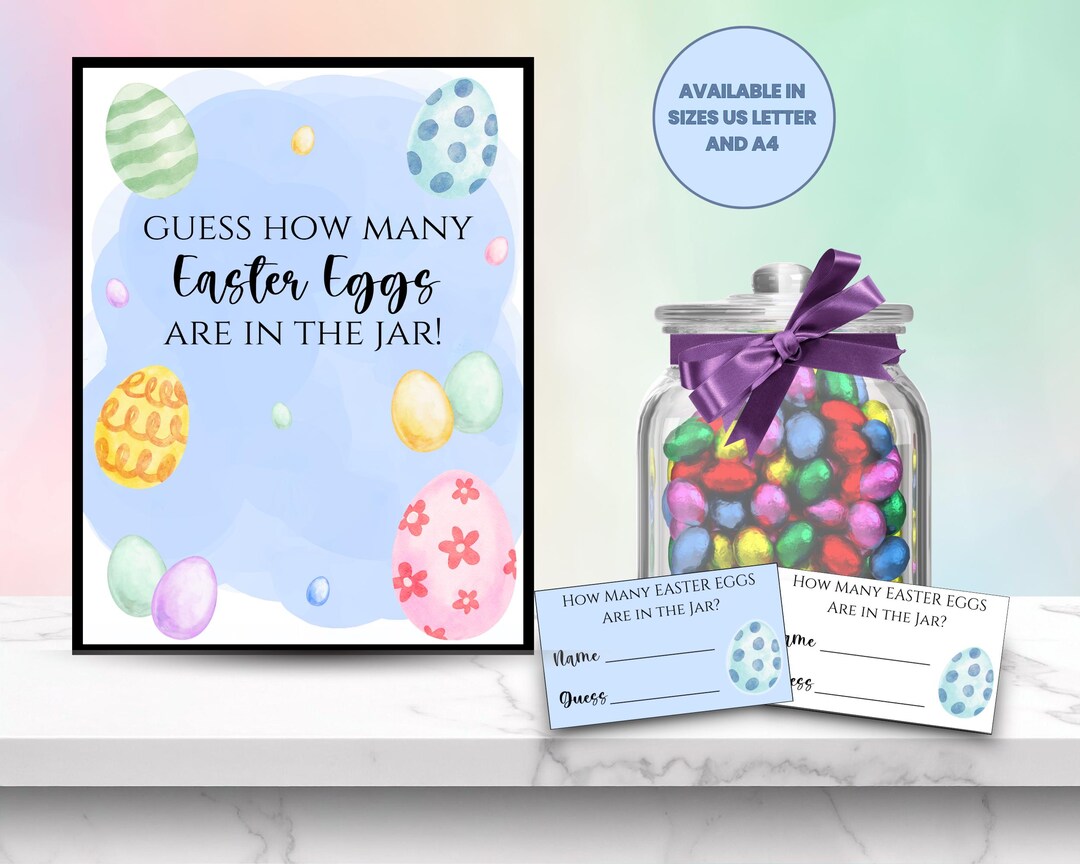 Easter Egg Guessing Game, Guess How Many Easter Eggs in the Jar, Easter ...
