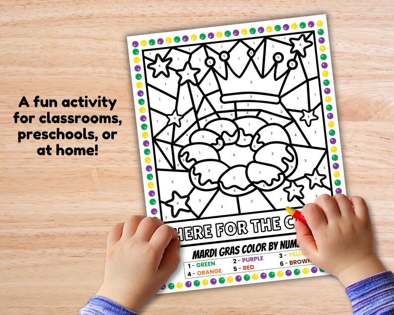 Mardi Gras Color by Number, Printable Mardi Gras Activity Sheets, Easy ...