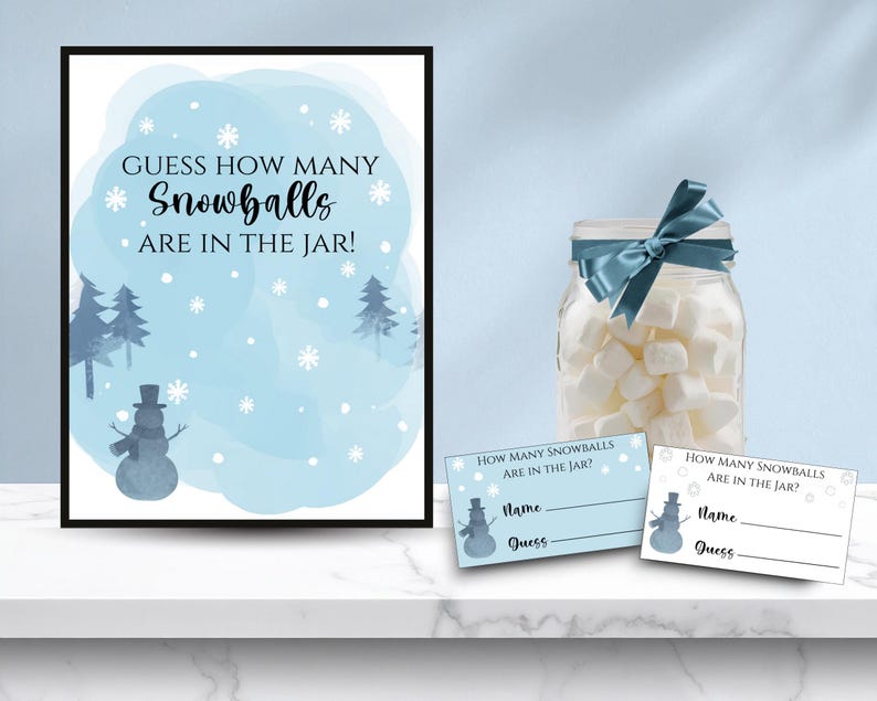 Printable Guessing Game, Guess How Many Snowballs in the Jar, Winter ...