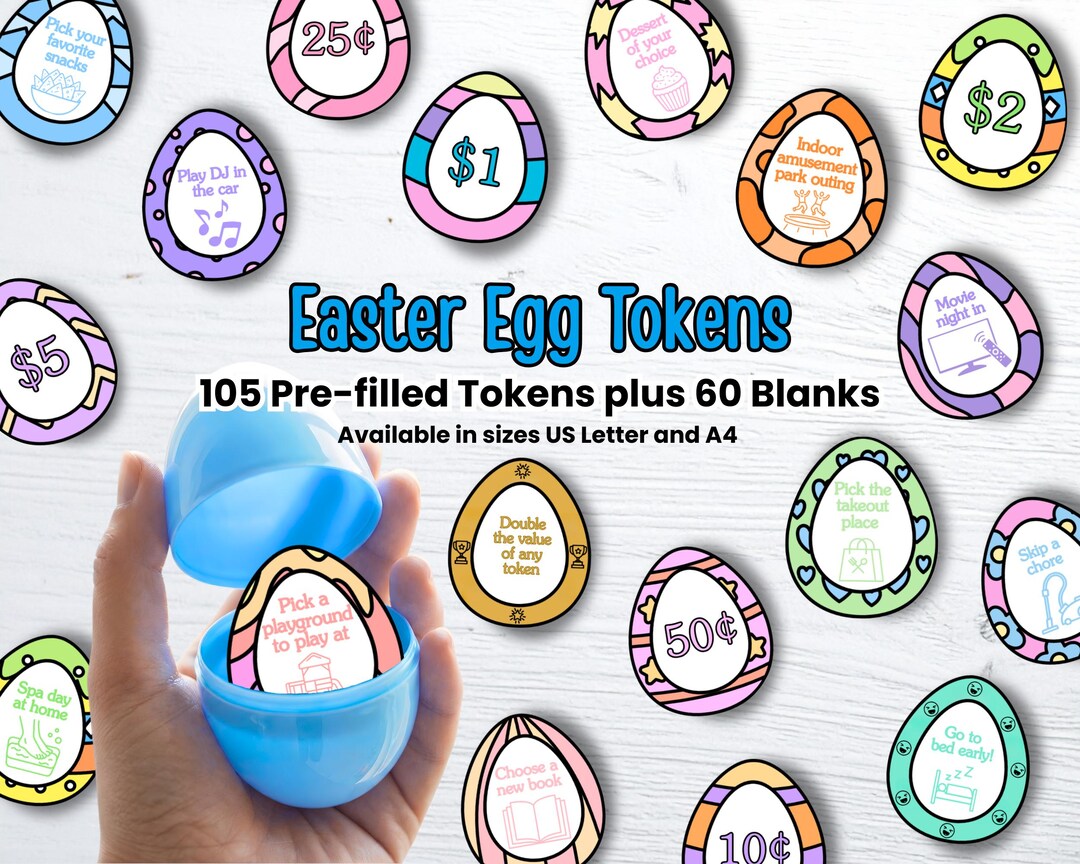Easter Egg Tokens for Egg Hunts and Easter Baskets, Non-candy Easter ...