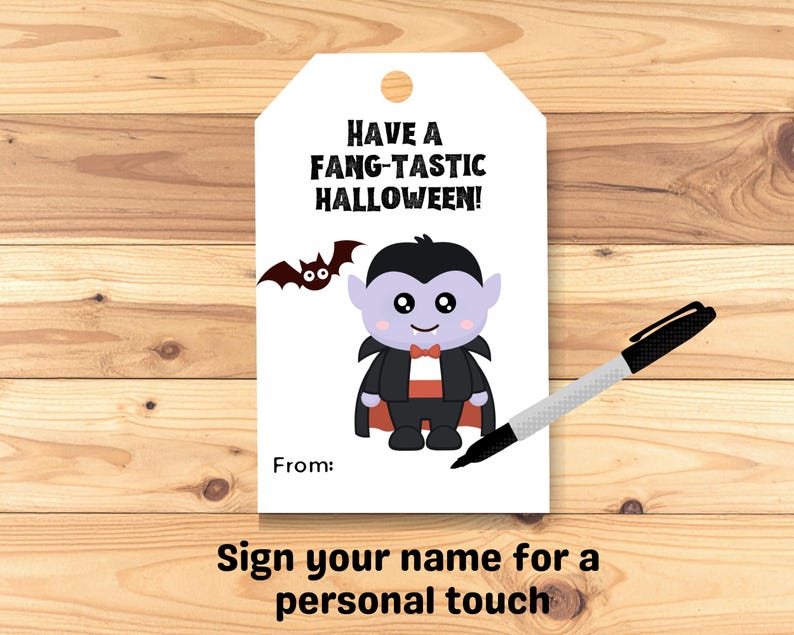 Printable Halloween Treat Tag, Halloween Candy Tag, Halloween Favor Tag ...