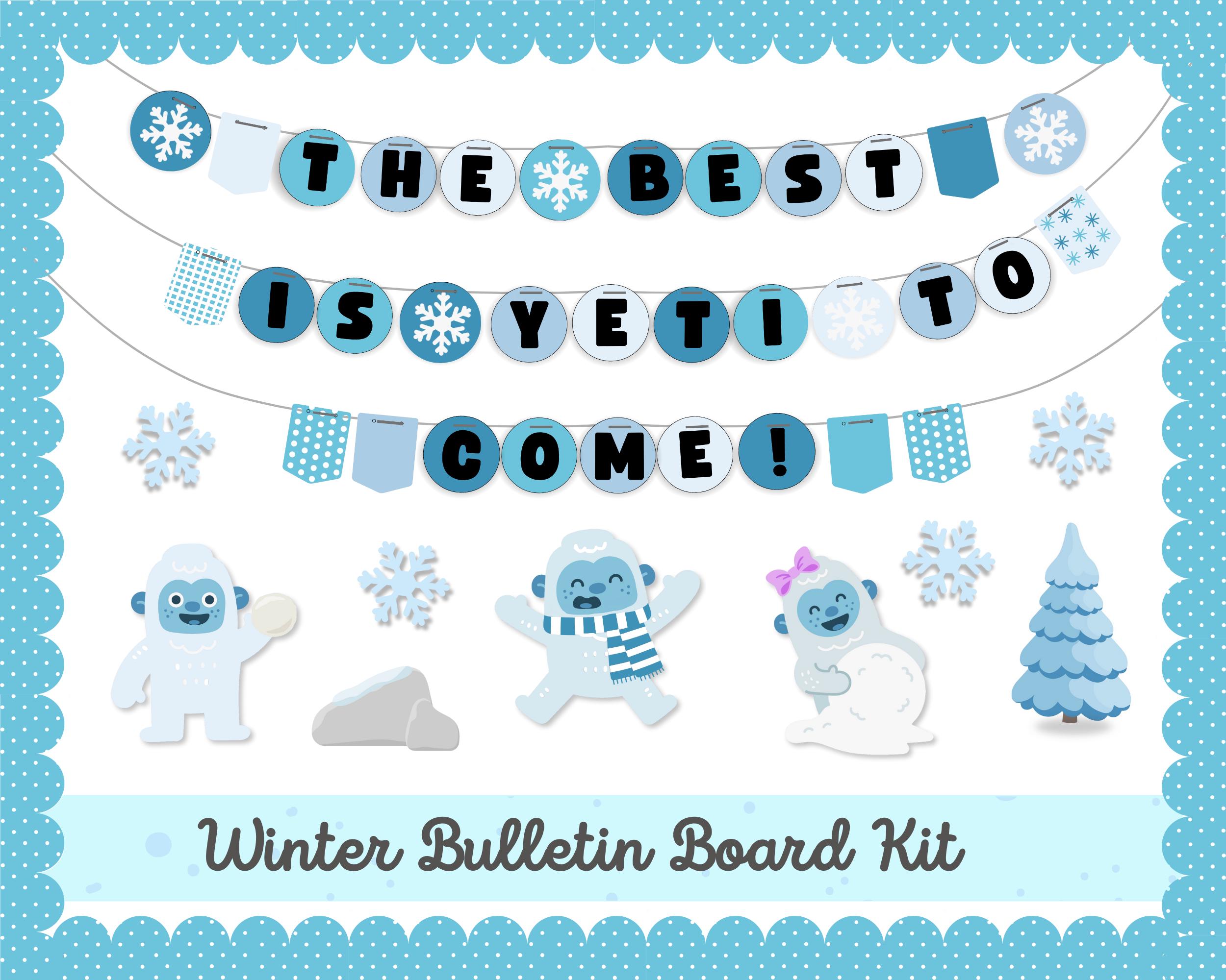 Printable Winter Bulletin Board Kit, Classroom Decorations, Teacher ...