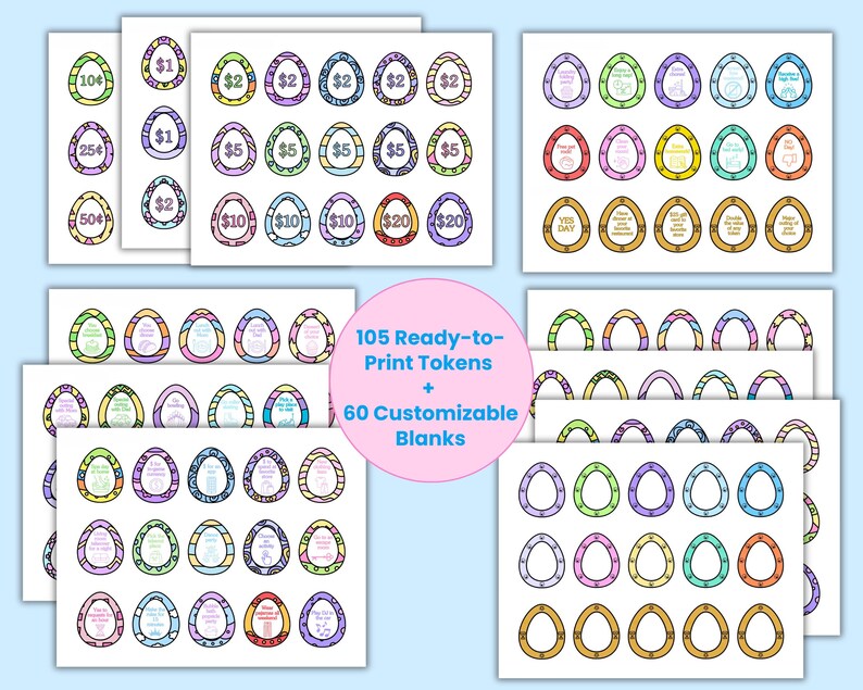 Easter Egg Tokens for Egg Hunts and Easter Baskets, Non-candy Easter ...