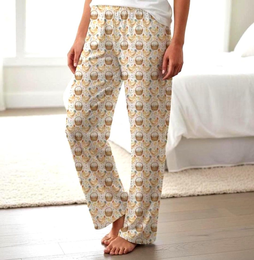 Cottagecore Hens and Baby Chicks Pajama Pants | Chicken Lover's Gift ...