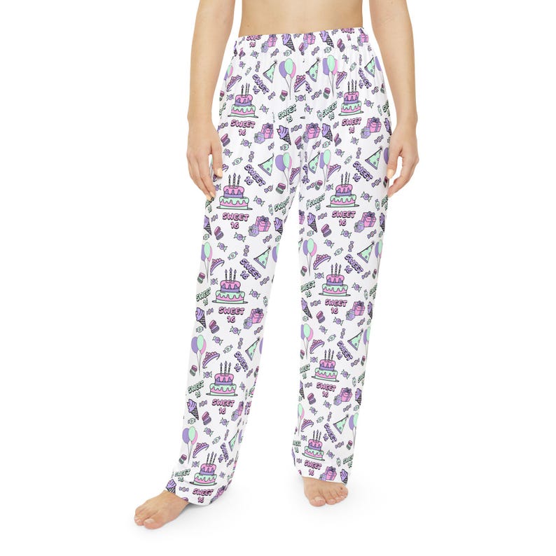 Sweet 16 Candy Cake Ice Cream Balloons Pajama Pants | Pastel Birthday ...