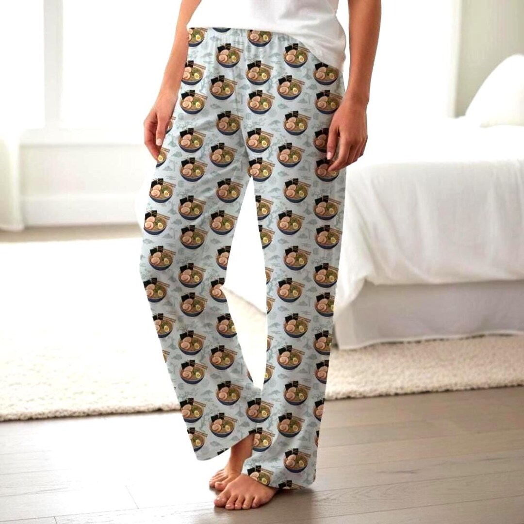 Ramen Noodle Women's Pajama Pants, Bamboo Pattern Lounge Sleepwear ...