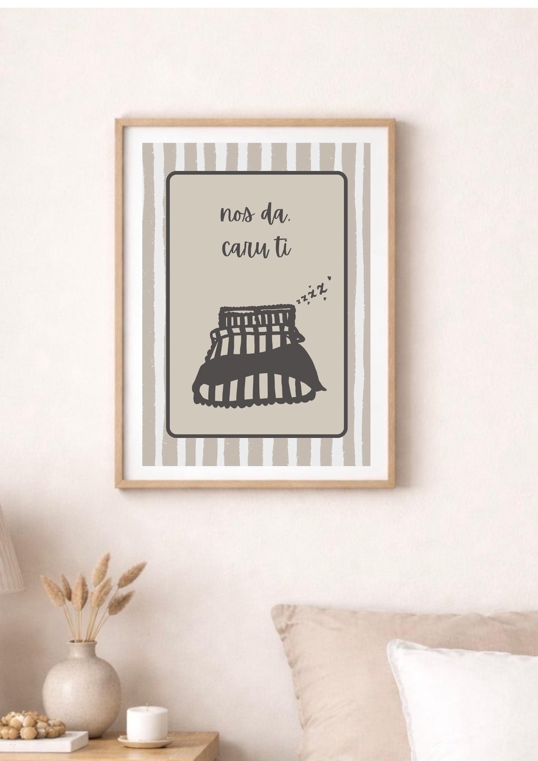 Nos Da, Caru Ti | Unframed Wall Art | Hand-drawn Print - Etsy UK