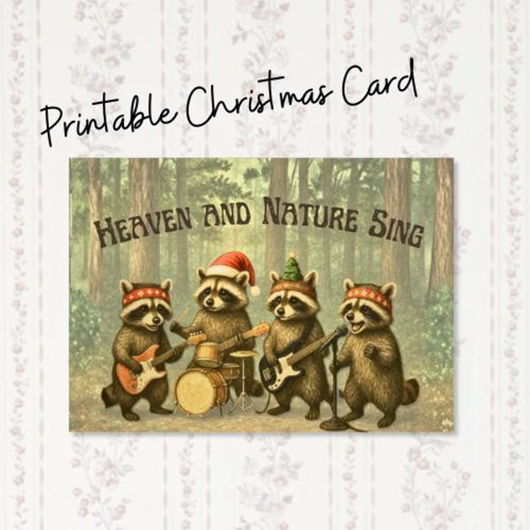 Printable Nature Christmas Card Cut and Gift - Etsy