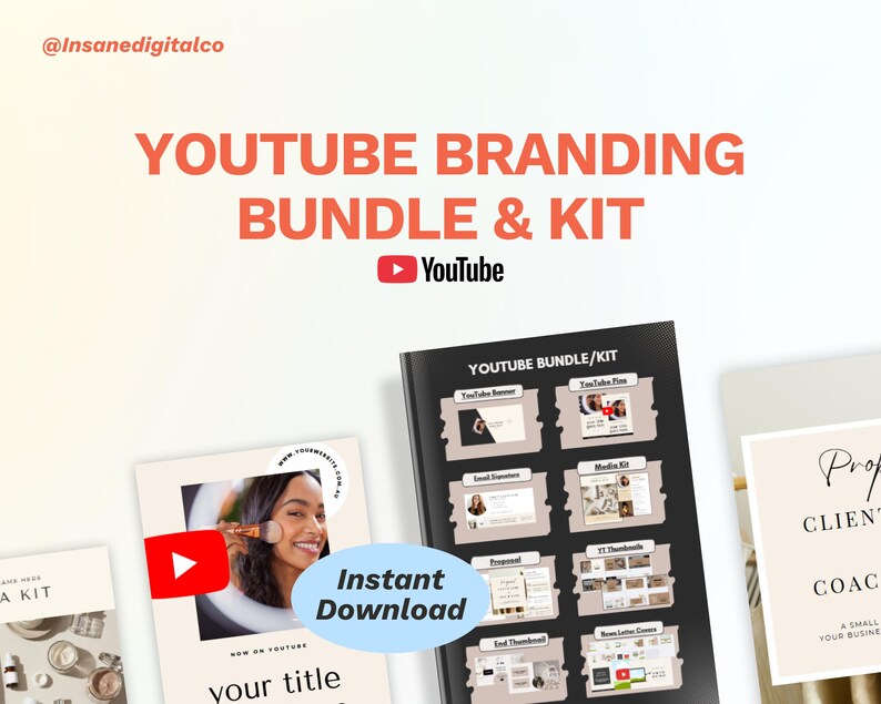 Youtube Brand Kit Canva Template | Creator Bundle - Etsy