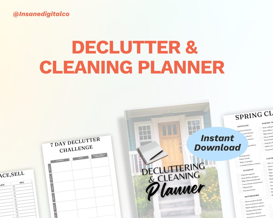 Cleaning & Declutter Planner: Printable Templates - Daily, Weekly ...