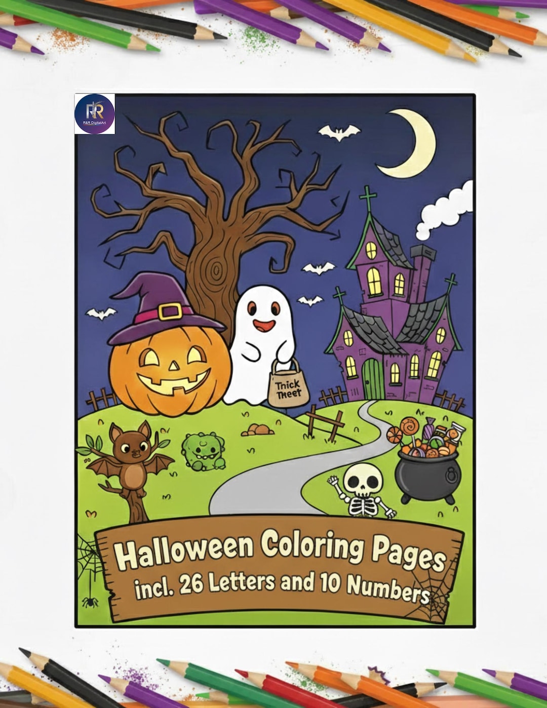 Halloween Alphabet & Number Coloring Pages – Printable Kids Activity ...