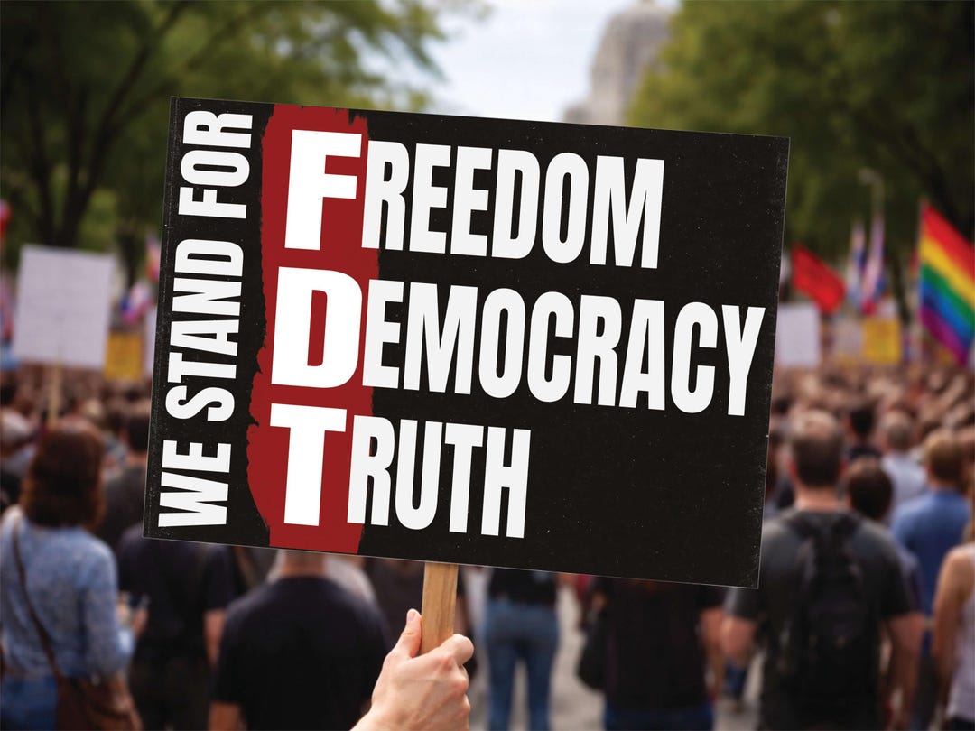 Freedom Democracy Truth Printable Protest Poster | Digital Download ...