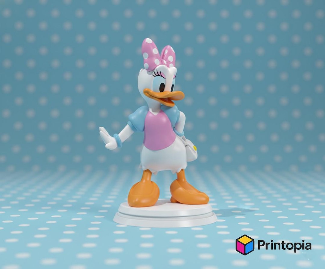 Daisy Duck STL File | Disney Cartoon Character 3D Print Model | Retro ...