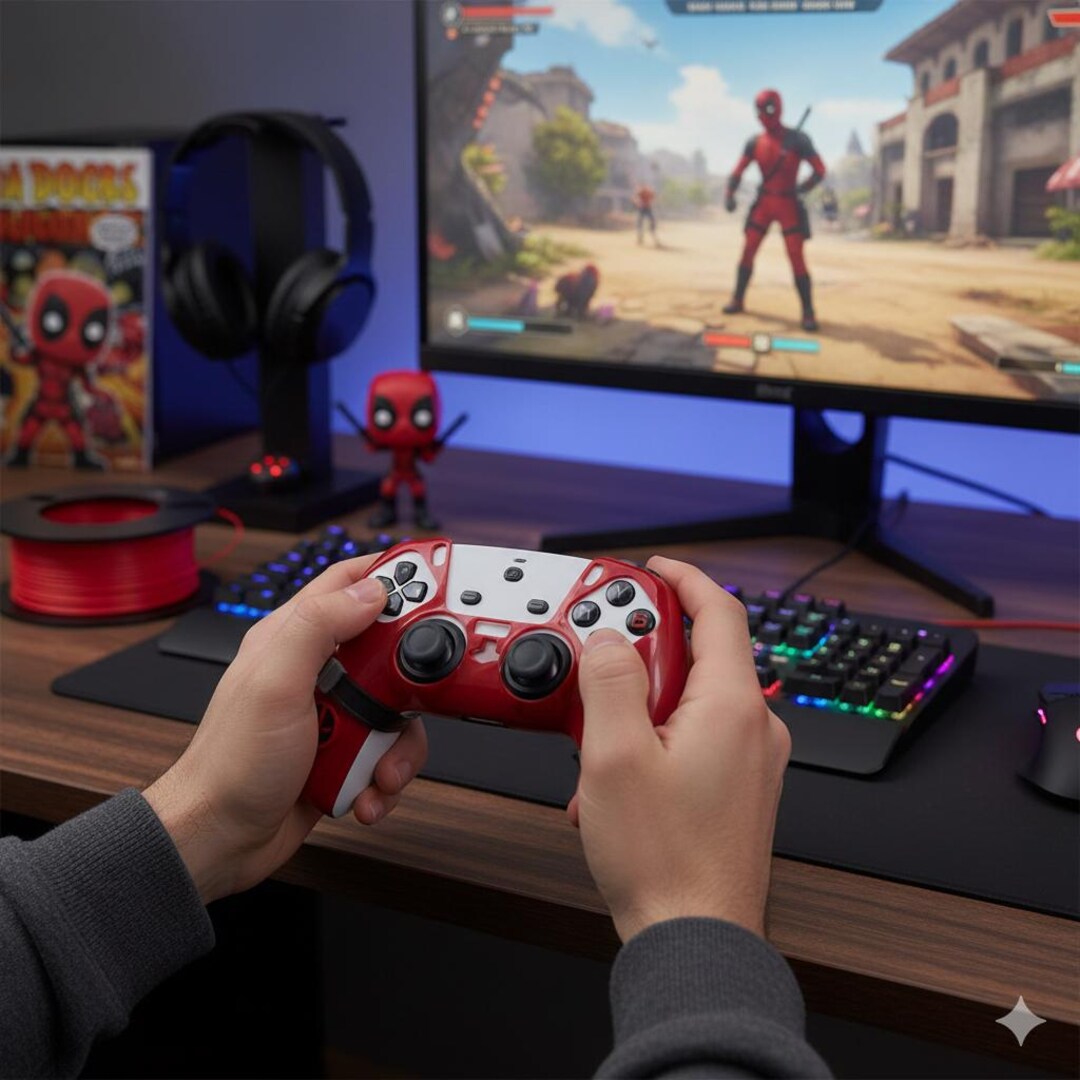 Deadpool PS5 Dualshock Case STL Files - 3D Dualshock Case STL Files ...