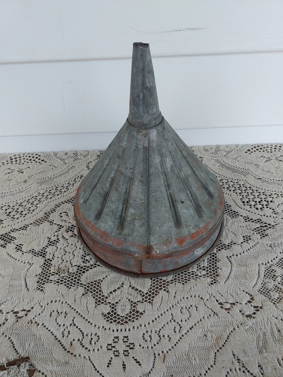 Vintage Galvanized Tractor Funnel Vintage Galvanized Metal Oil Funnel