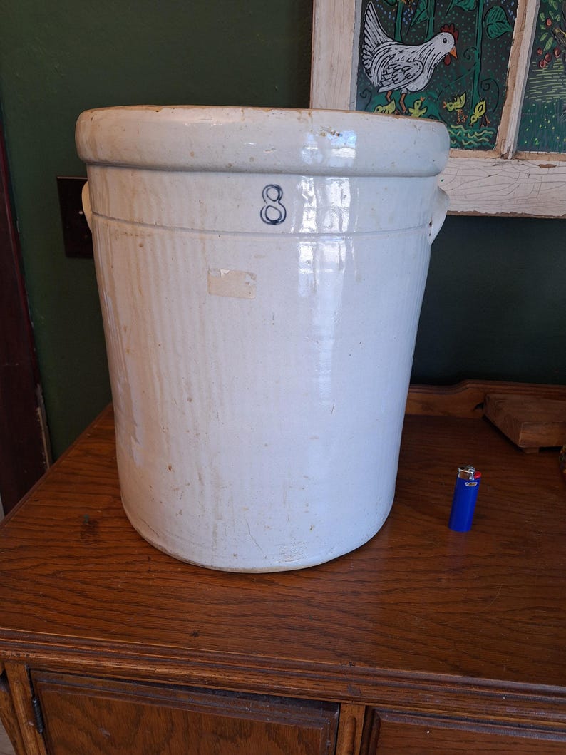 LOCAL PICK up ONLY Antique Huge Stamped 8 Gallon Crock Pottery ...