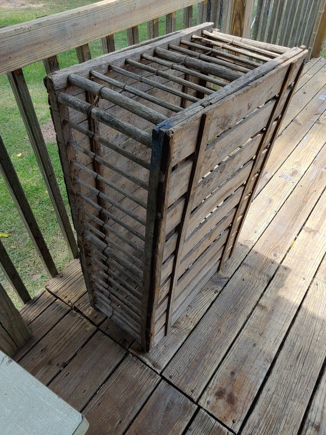 Vintage Primitive Weathered Wood Chicken Crate Coop Farm Farmhouse ...