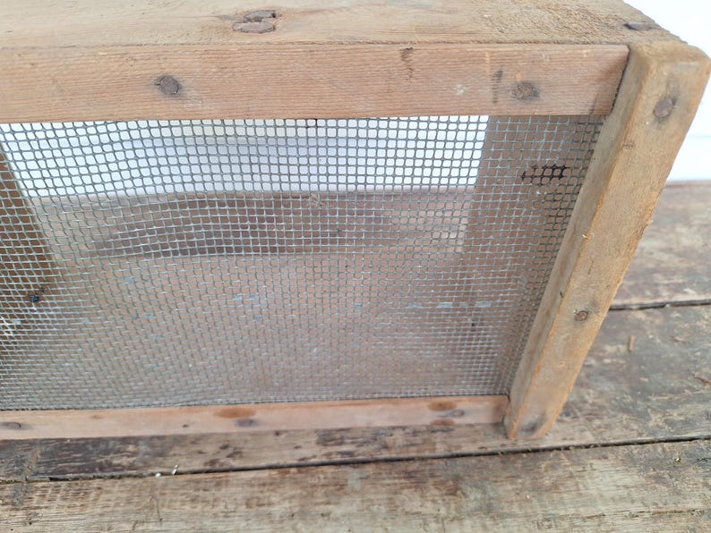 Antique Primitive Farmhouse Country Soil Sifter Screen Wood Frame Barn ...