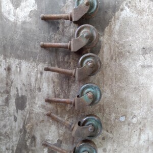 6 Vintage Steel Swivel Wheels Casters Salvage Repurpose Steam Punk ...