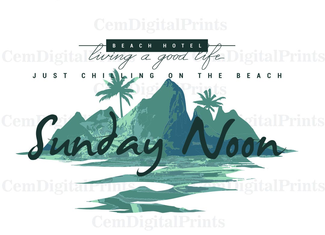 Beach Hotel Print: Sunday Noon Coastal Art (digital Download). - Etsy