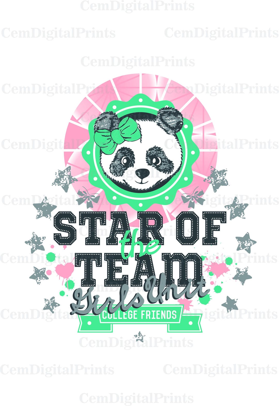 Kawaii Panda 'star of the Team' Design: Baby Clothes, Wall Art (digital ...
