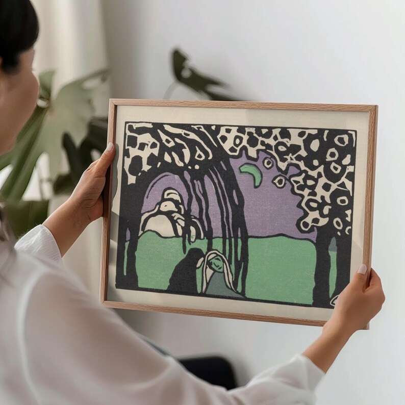 Horizontal Frame Mockup: 4x5 Modern Wall Art, Woman Holding Frame With ...