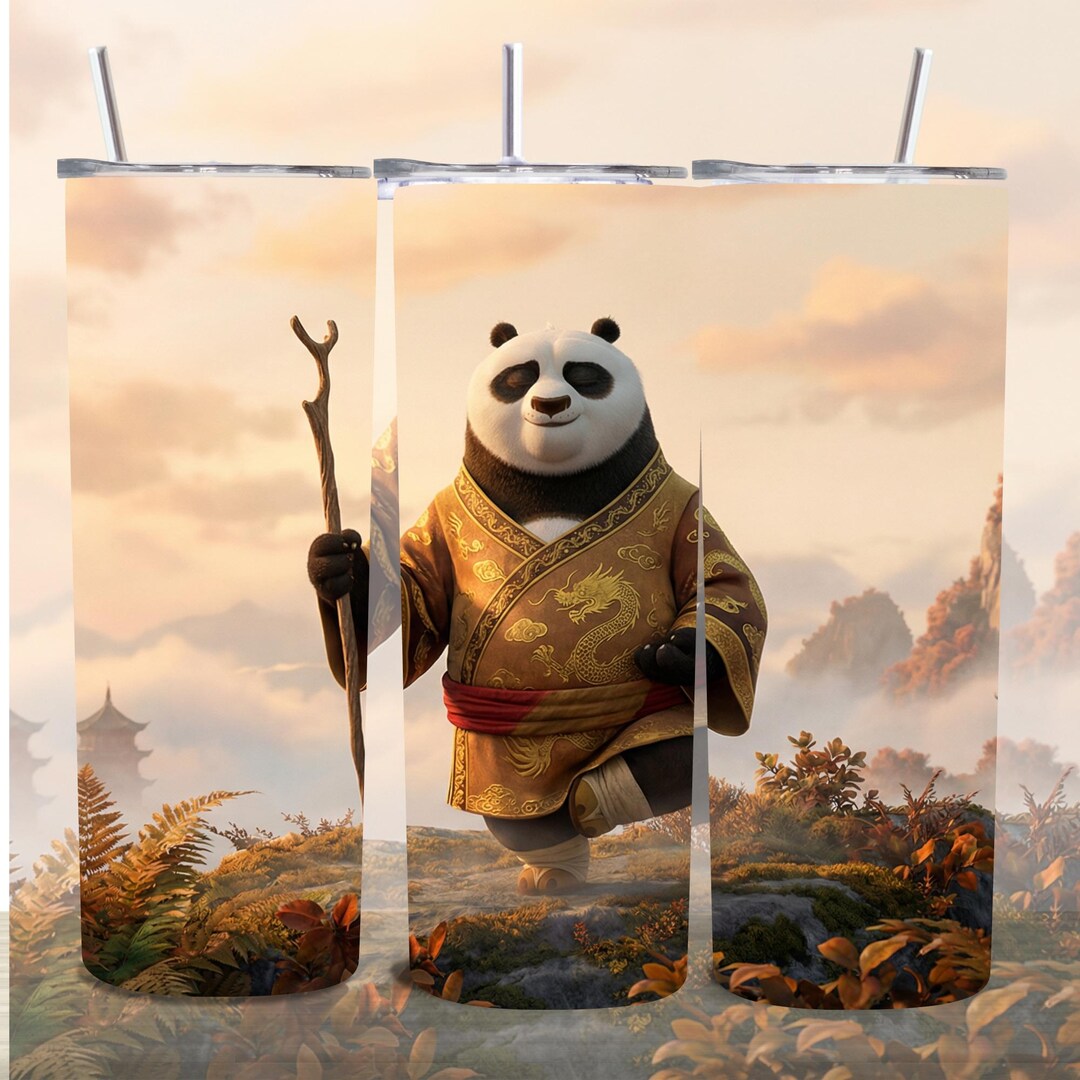 Samurai Panda Warrior Tumbler Wrap PNG | Japanese Inspired 20oz Skinny ...