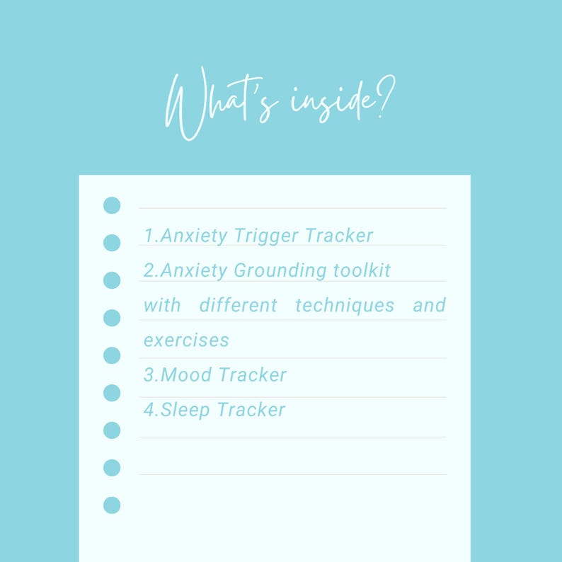 Anxiety Relief Toolkit Printable | Workbook Bundle | Grounding ...