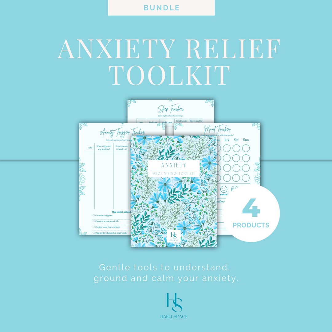 Anxiety Relief Toolkit Printable | Workbook Bundle | Grounding ...