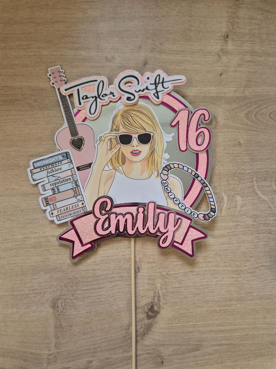 Taylor Inspired Cake Topper Personalised Name and Age Swiftie - Etsy