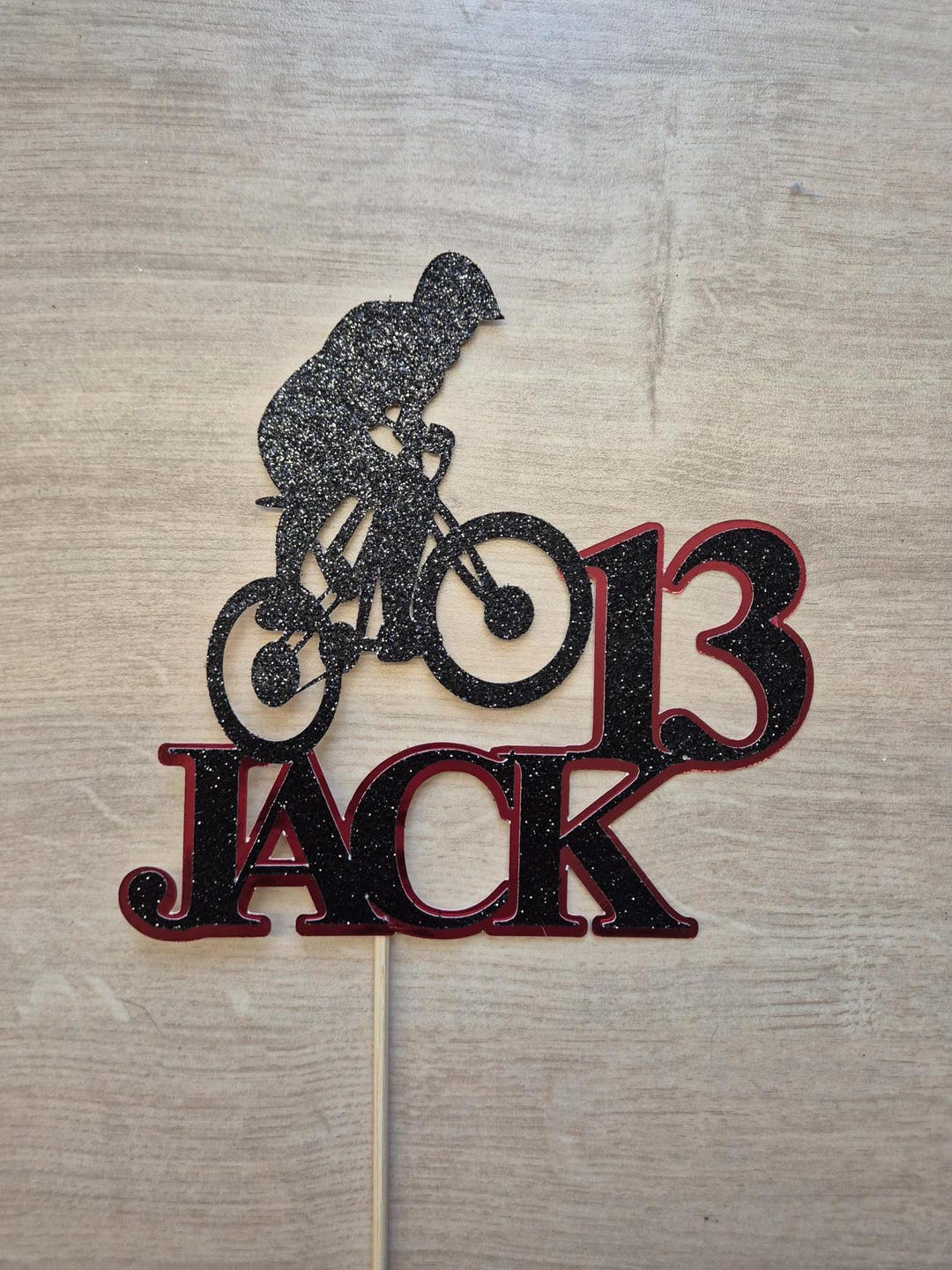 Mountain Biker Biking Cake Topper Personalised Name and Age - Etsy