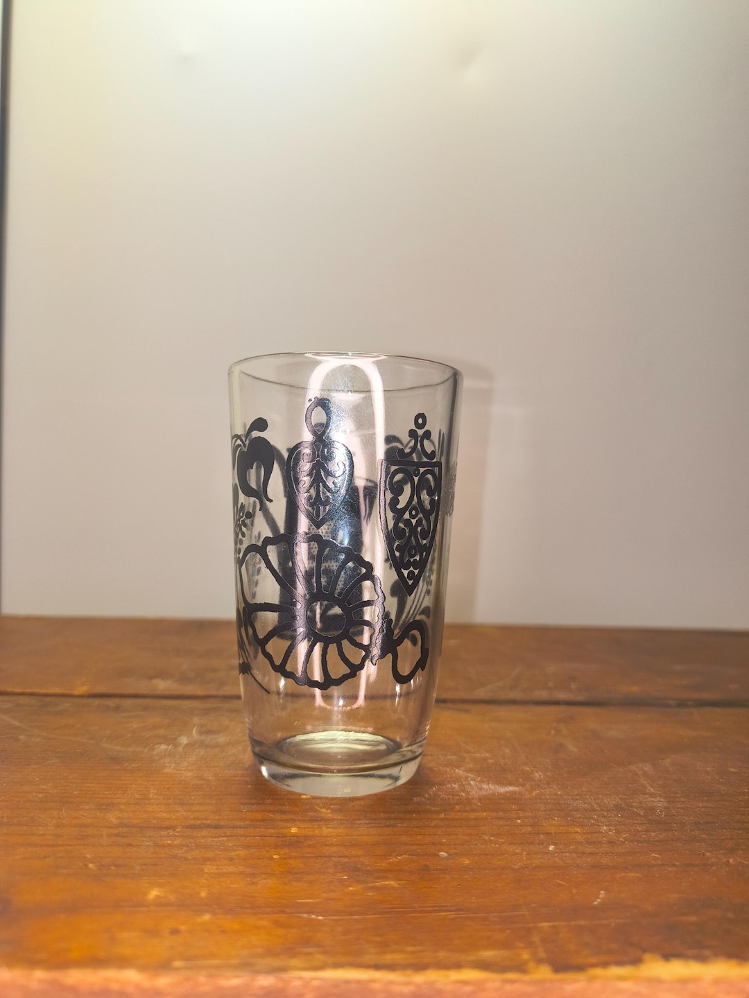Vintage Swanky Swig Glass With a Black Teapot and Floral Design - Etsy