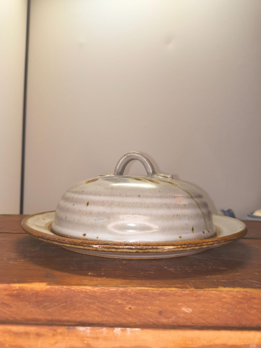 Handmade Studio Pottery Butter/cheese Dish With a Domed Lid and Floral ...