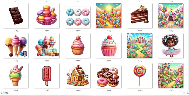 Candyland Clipart Pack, Pastel Candy Land Clipart, Lollipop Clipart ...