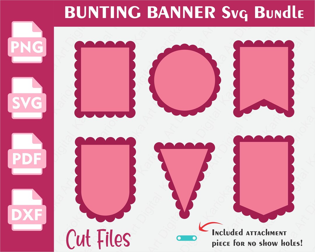 Scalloped Banner Pack SVG DXF AI / Svg Bunting / Svg Garland / Party ...