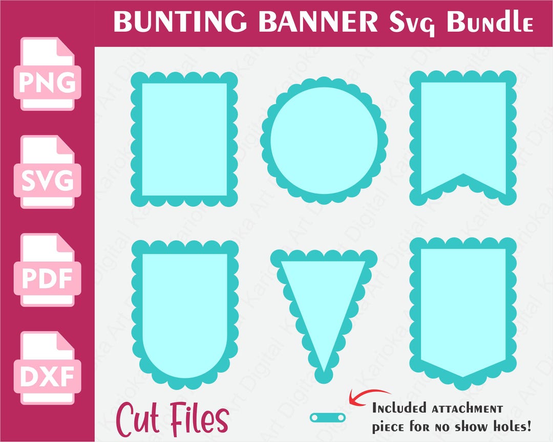Scalloped Banner Pack SVG DXF AI / Svg Bunting / Svg Garland / Party ...