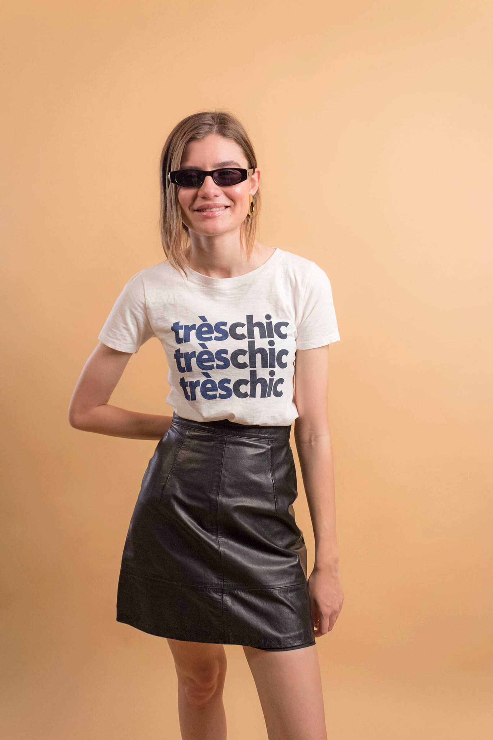 Leather Mini Skirt / 80s High-Waist Skirt / Vintage 80s Black | Etsy