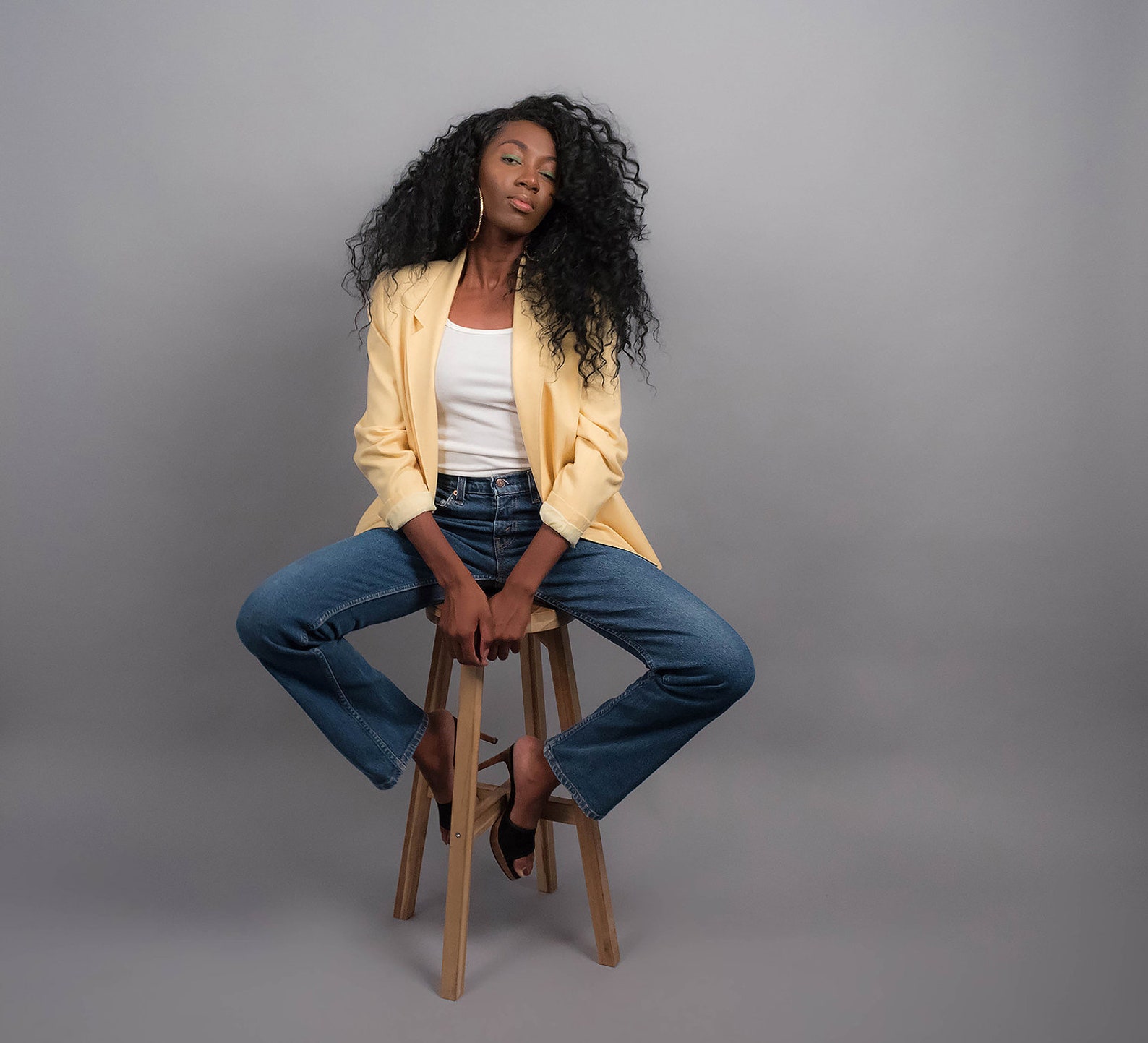 Minimal Wool Blazer / Yellow Blazer / Oversized Blazer / Tailored ...