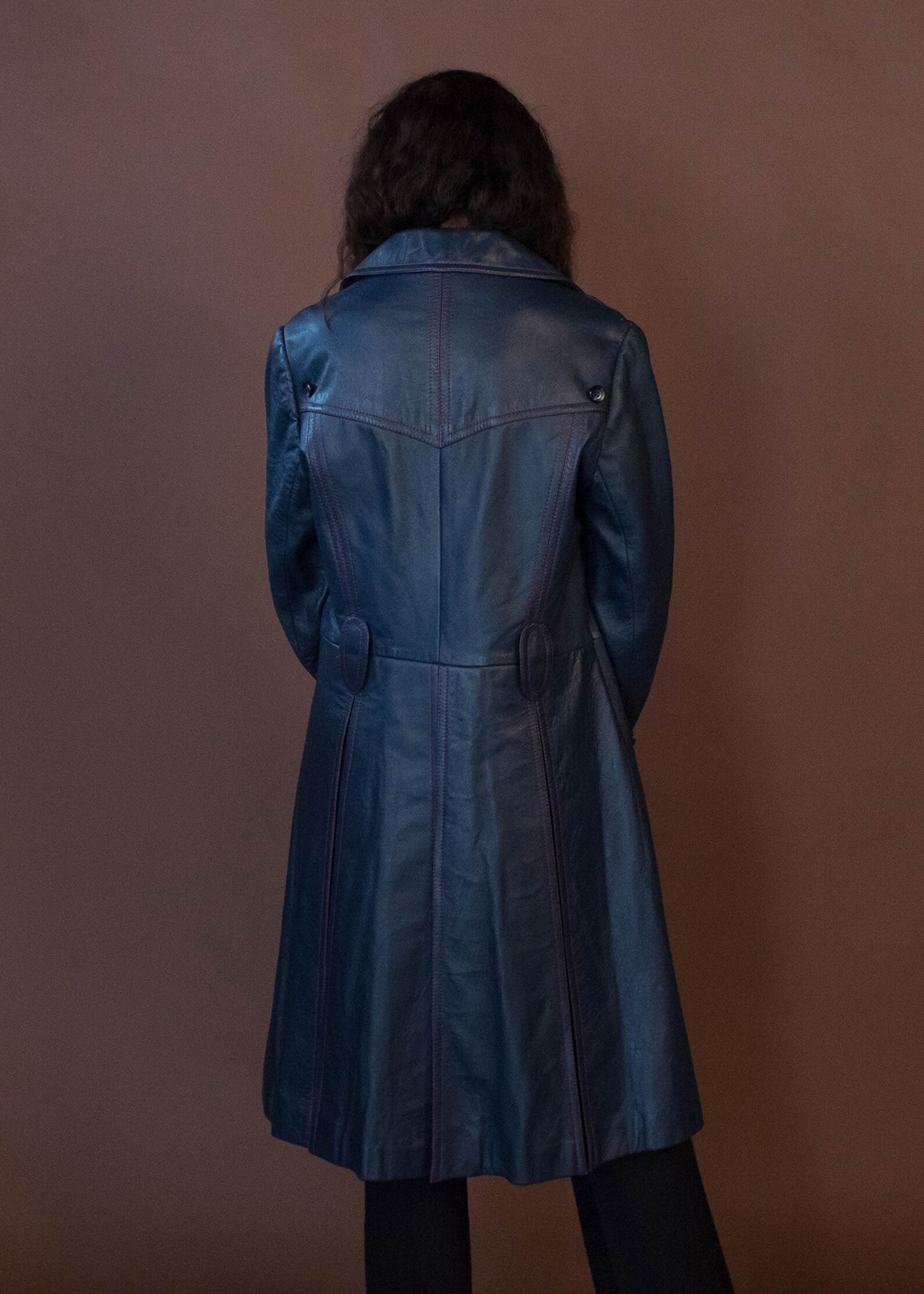 Mod LEATHER Coat. Vintage 70s Leather Coat. Double-breasted - Etsy