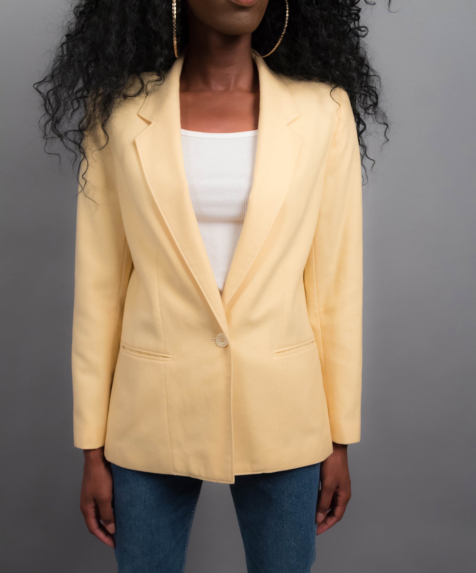 Minimal Wool Blazer / Yellow Blazer / Oversized Blazer / Tailored ...