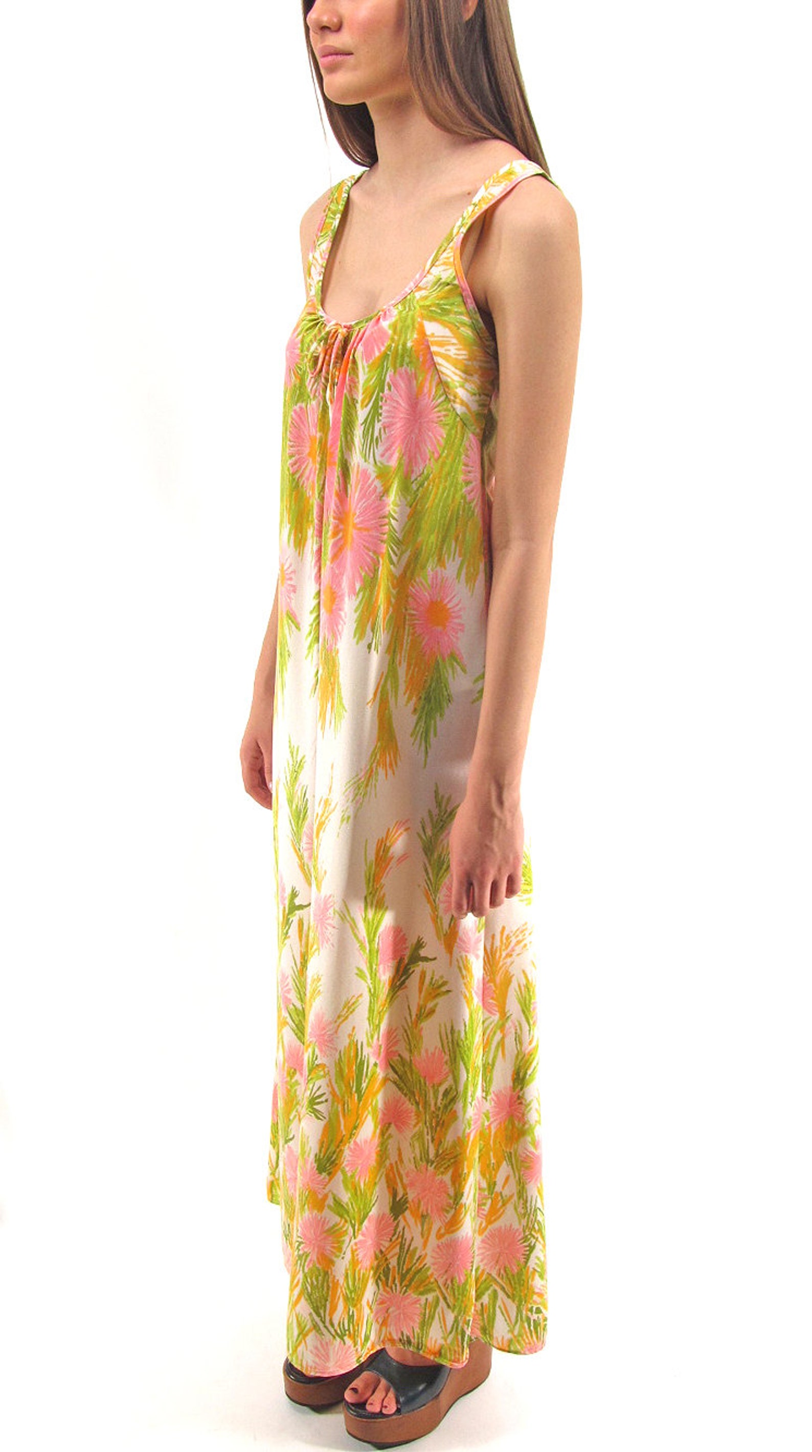 Vintage 70s Floral Slip Dress Boho Hippie Maxi Lingerie | Etsy