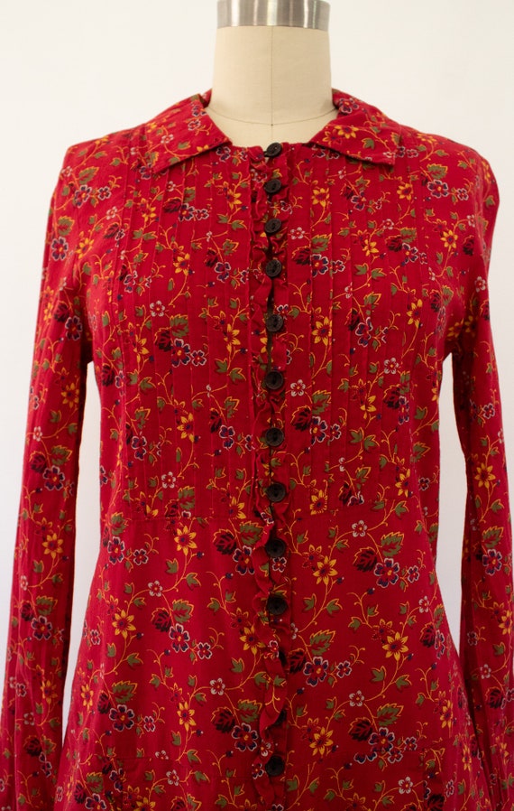 Y2K Boho Bell-Sleeve Dress, Vintage Floral CottageCor… - Gem