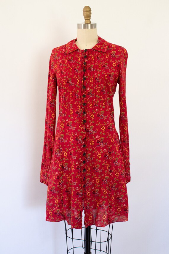 Y2K Boho Bell-Sleeve Dress, Vintage Floral CottageCor… - Gem