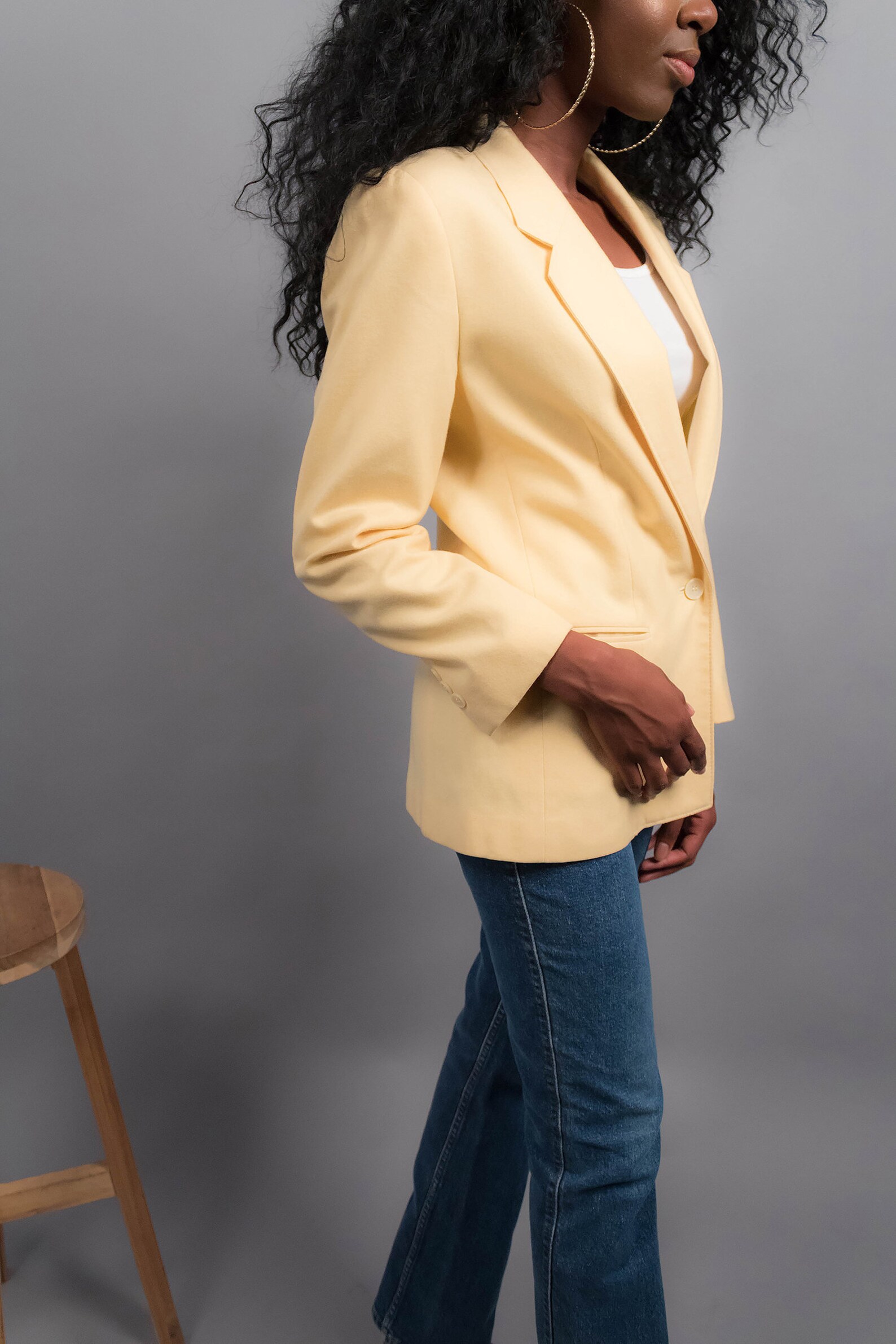 Minimal Wool Blazer / Yellow Blazer / Oversized Blazer / Tailored ...